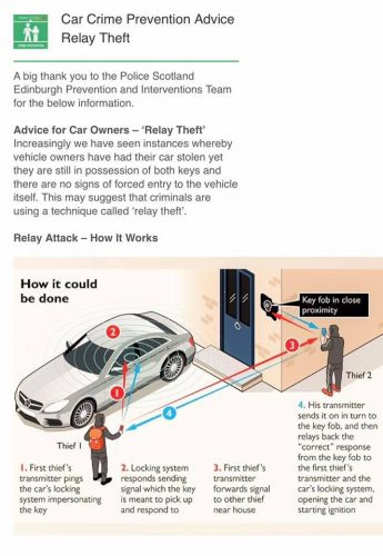 Car Crime Prevention Information from Police Scotland - Comrie