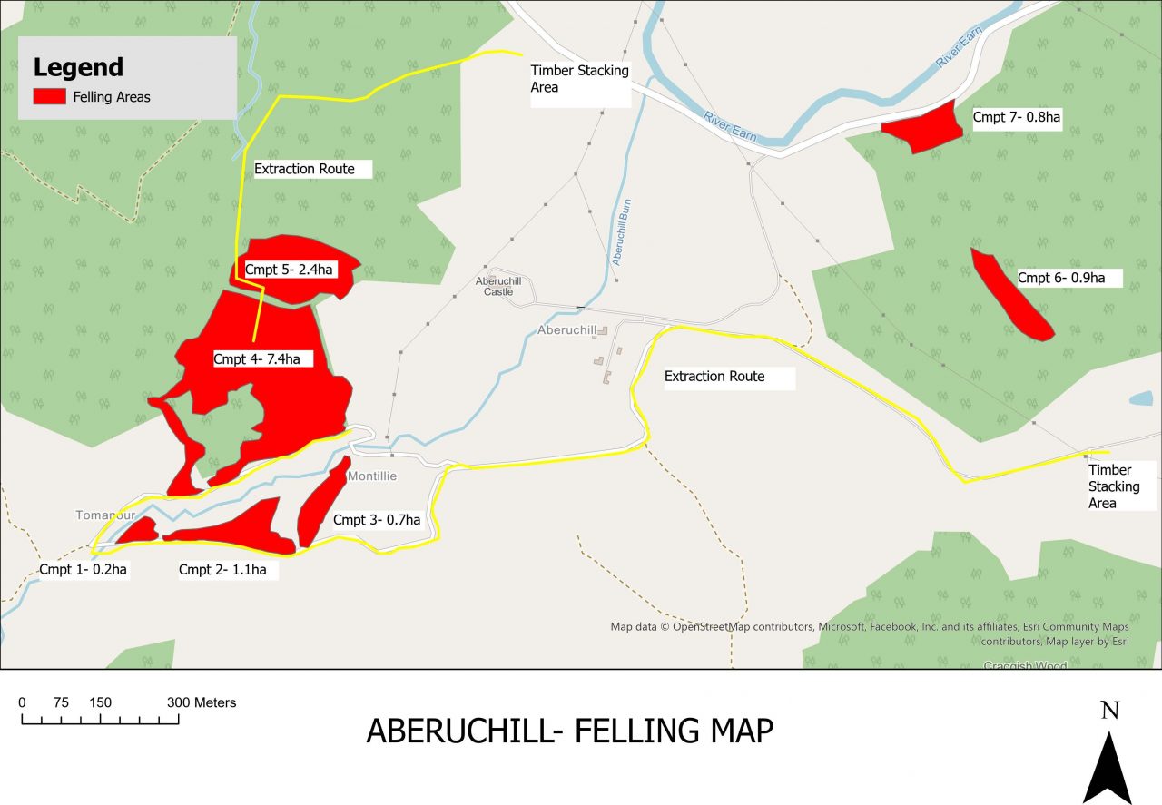 Aberuchill Estate Felling Operations - Comrie
